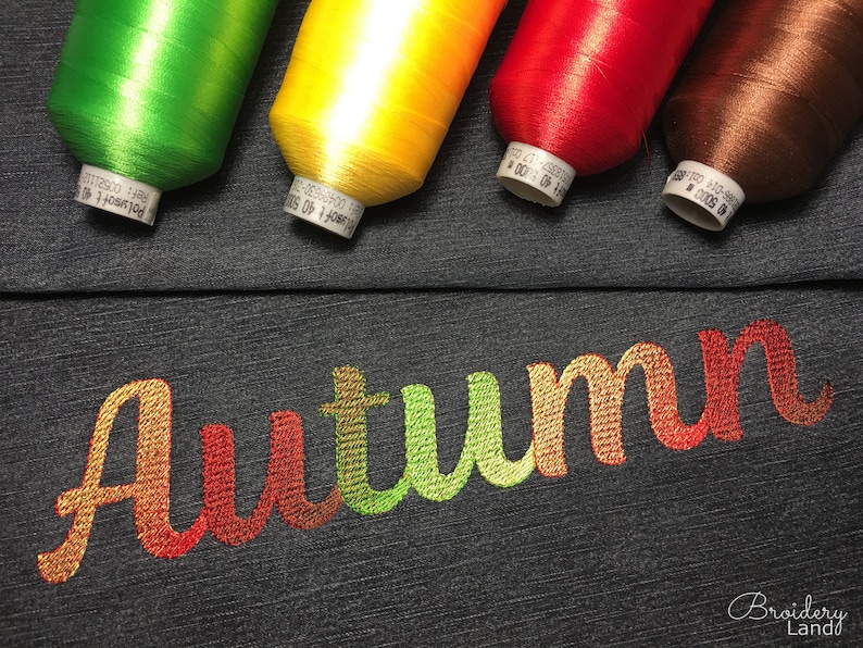 Ella Gradient Embroidery Font Ombre Alphabet Ordinary Threads - Etsy