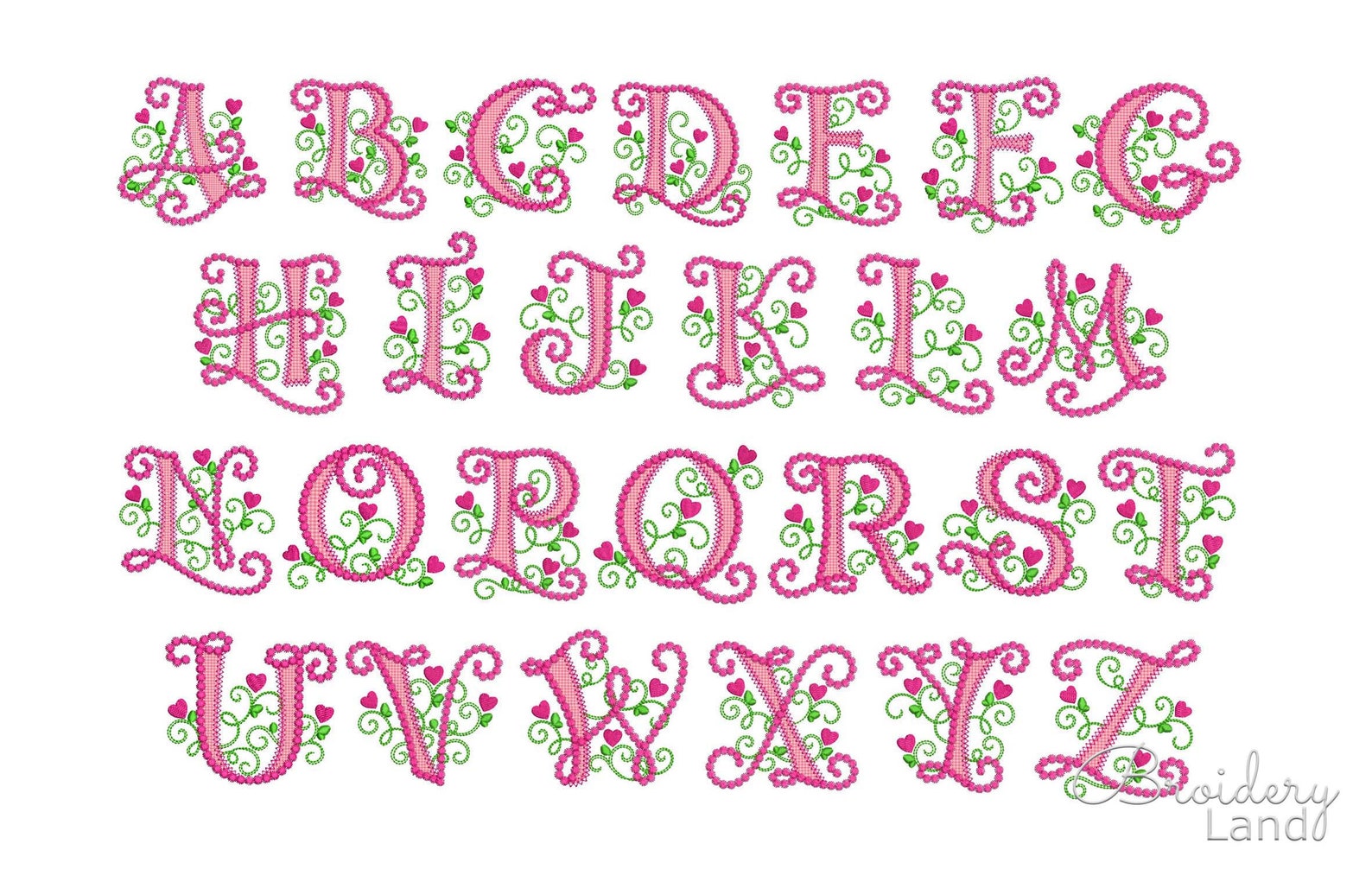 Cute Alphabet Machine Embroidery Font Cute Monogram for Girls - Etsy