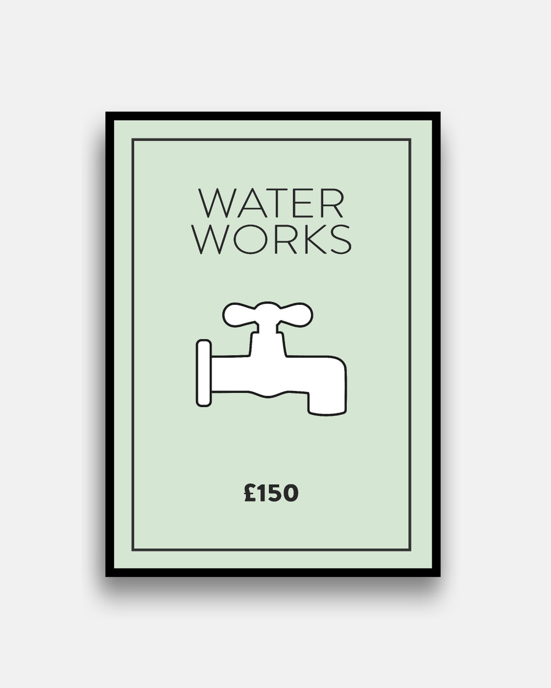 Monopoly Water Works Toilet Bathroom Wall Art Prints Posters Pictures ...