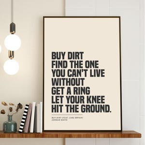 Custom Song Lyric Print | Music Poster | Wall Art | A5 A4 A3 ...