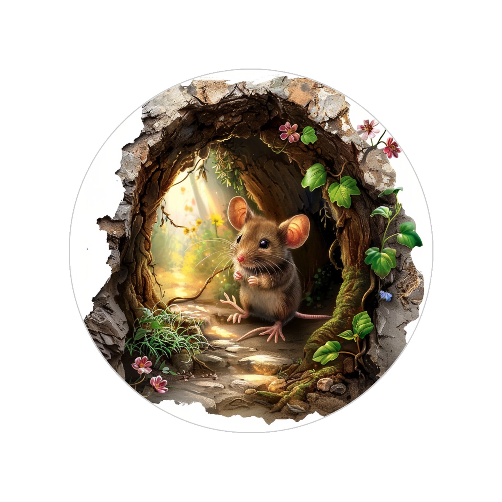 Mouse Vinyl Sticker Mouse Hole Decal Sticker for Wall, Room Decor ...