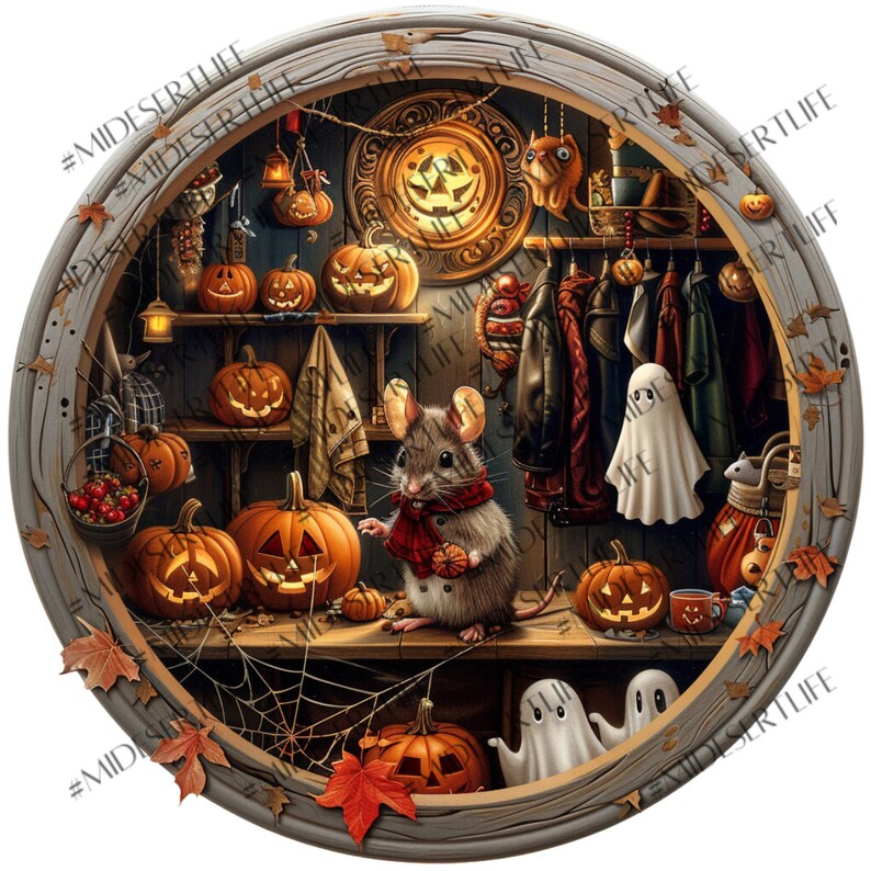 Halloween Mouse, Cute Halloween Mouse in the Wall, 3d , Hole in the ...