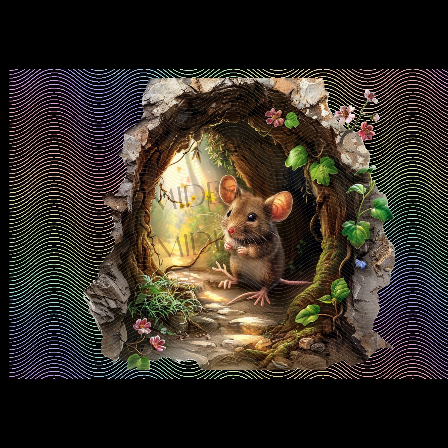 Mouse Vinyl Sticker, Mouse Hole Decal Sticker for Wall, Digital File ...