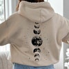 Moon Phases Hoodie, Mystical Moon Phase Hooded Sweatshirt, Celestial ...