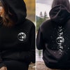 Moon Phases Hoodie, Mystical Moon Phase Hooded Sweatshirt, Celestial Sweater, Moon Hoody ...