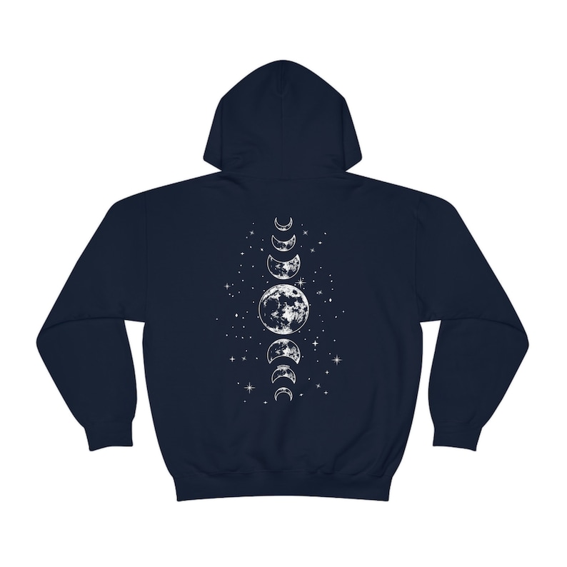 Moon Phases Hoodie, Mystical Moon Phase Hooded Sweatshirt, Celestial Sweater, Moon Hoody ...