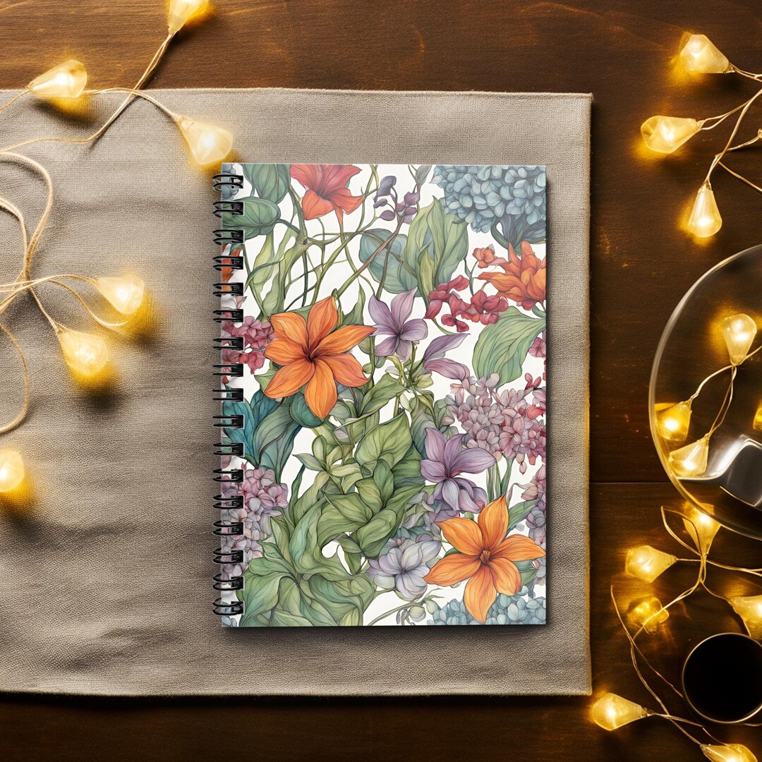 Wildflower Notebook, Houseplant Spiral Notebook, Nature Lover Journal ...