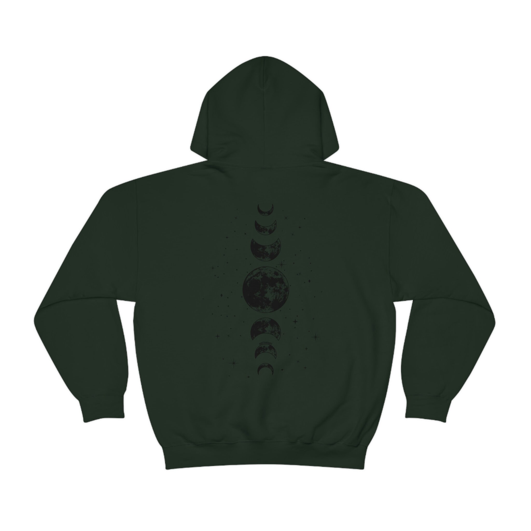 Moon Phases Hoodie, Mystical Moon Phase Hooded Sweatshirt, Celestial ...
