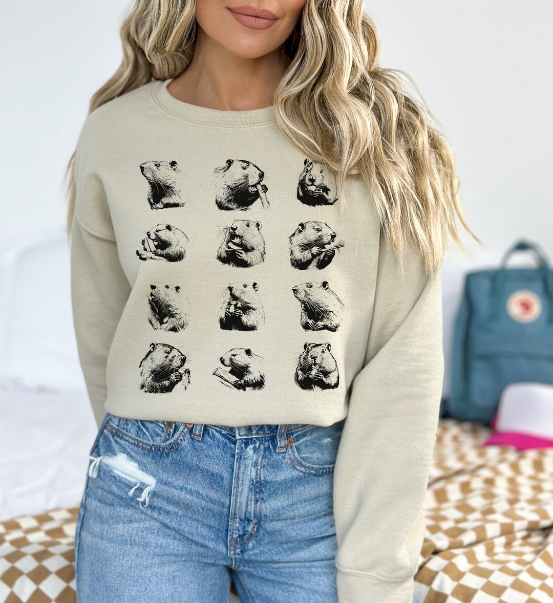 Beaver Crewneck, Dam It Beaver, Animal Lover Sweatshirt, Funny Beaver ...