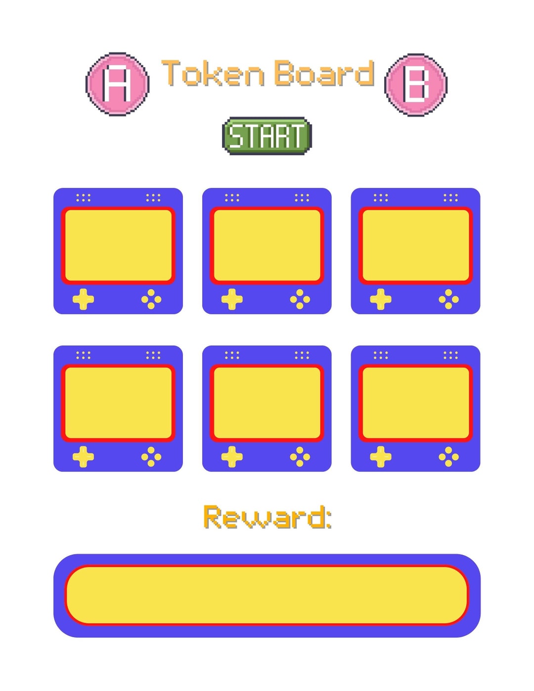 Positive Behavior Video Game Token Board Encourage Your - Etsy