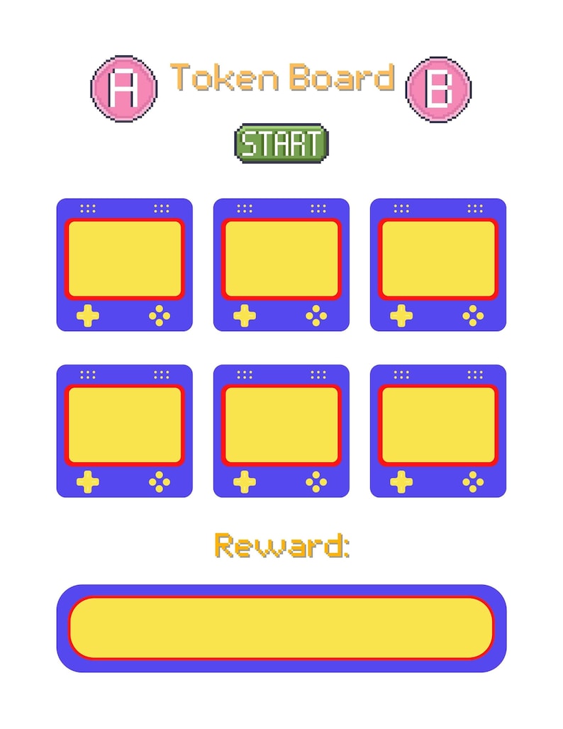 Positive Behavior Video Game Token Board Encourage Your - Etsy