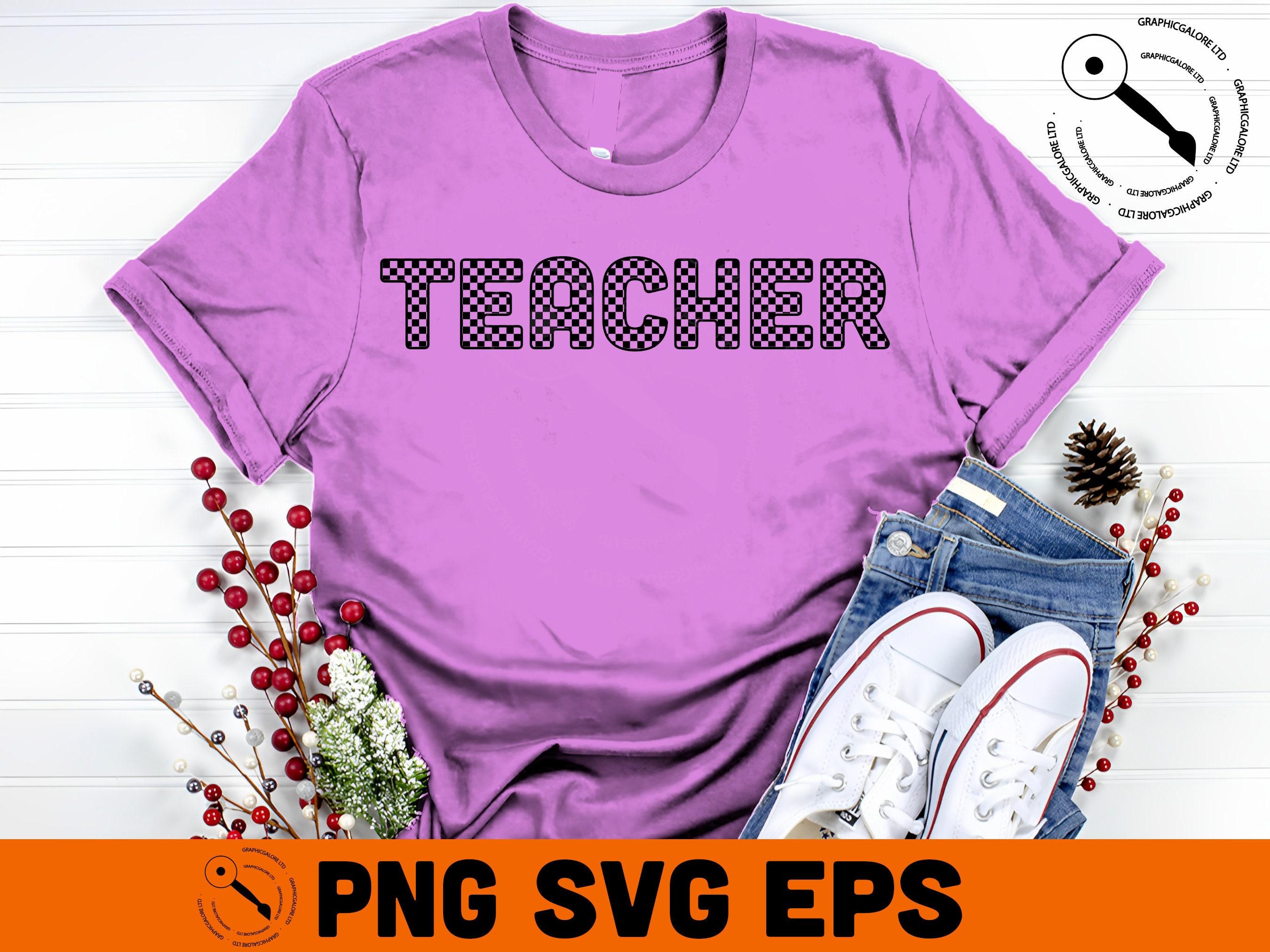 Checkered Teacher Svg Back to School Checkered Retro - Etsy UK