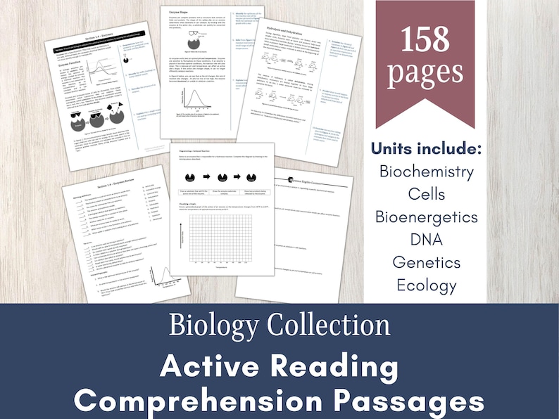Biology Reading Comprehension Worksheets | High School (digital ...
