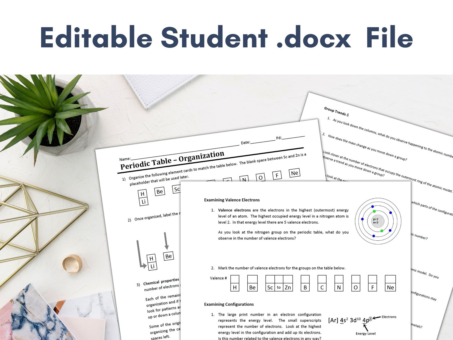 Periodic Table Organization and Trends | Inquiry Simulation Activity ...