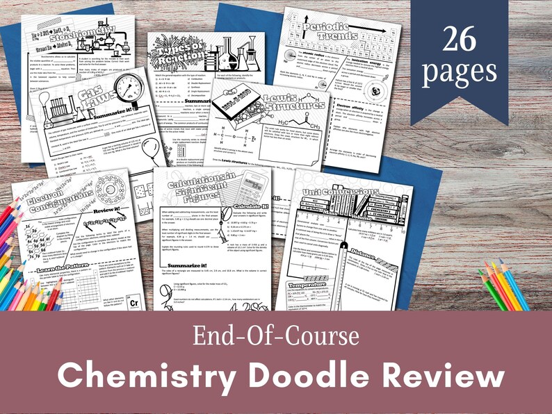 Chemistry EOC Doodle Notes Final Review End of Course - Etsy