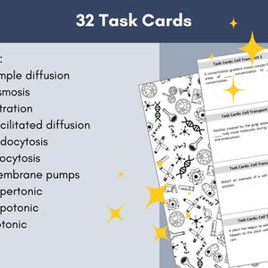 Cell Transport Review Task Cards | Biology Activity | Middle and High ...