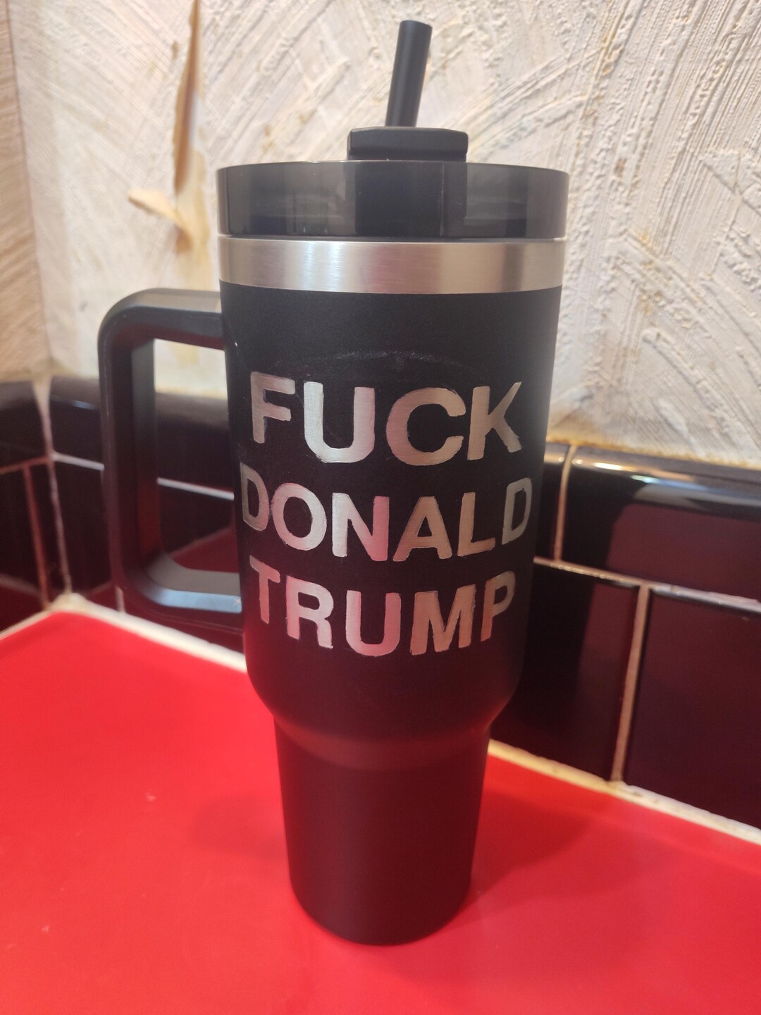 40oz F Trump Acronym Etched Tumbler With Straw - Etsy