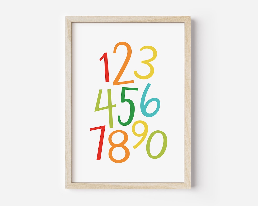 Numbers Wall Art Printable, Printable Wall Decor, Hand Drawn Numbers ...