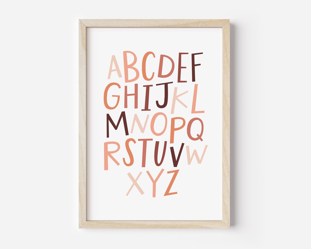 Boho Alphabet Wall Art Printable, Printable Wall Decor, Hand Drawn ...