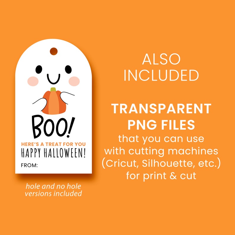 Halloween Gift Tag, Printable Halloween Tags, Trick or Treat Favor Tag ...