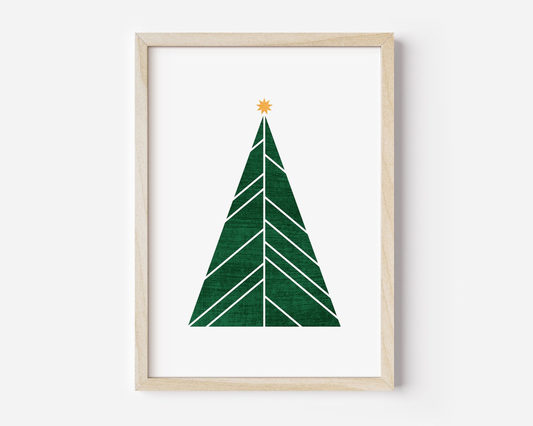 Mid-century Christmas Tree Wall Art, Christmas Printable Wall Art ...
