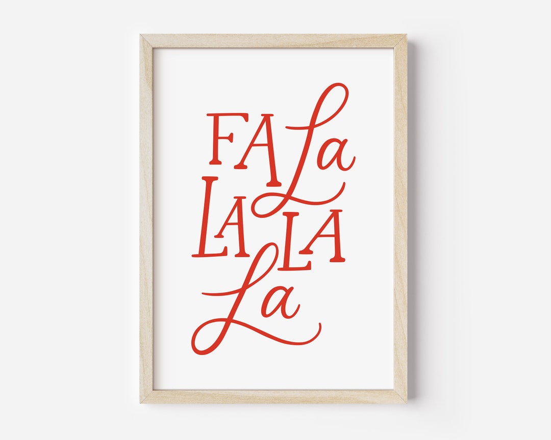 Fa La La La La Red Wall Art, Christmas Printable Wall Art, Holiday Wall ...