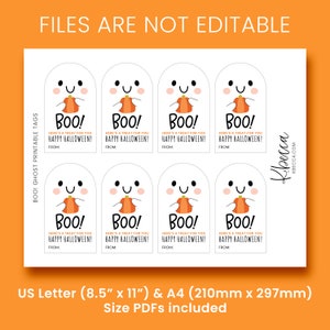 Halloween Gift Tag, Printable Halloween Tags, Trick or Treat Favor Tag ...