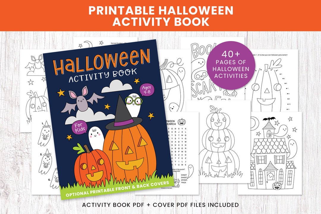 Printable Halloween Activities for Kids, Halloween Activity Book Kids ...