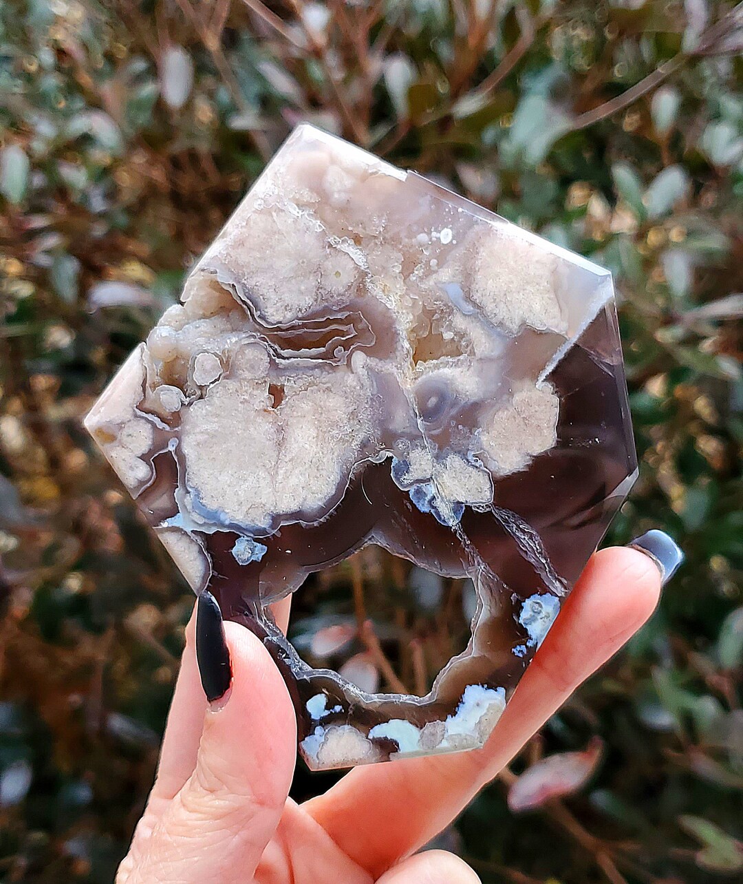 Black Flower Agate Slab - Etsy