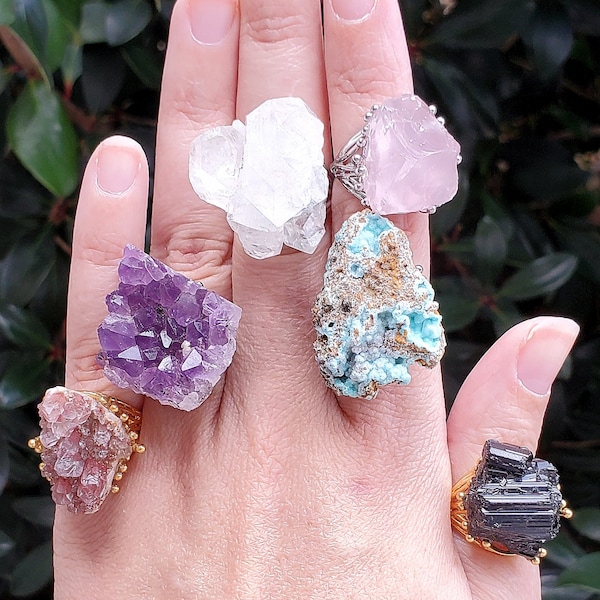 Raw Crystal Ring - Etsy
