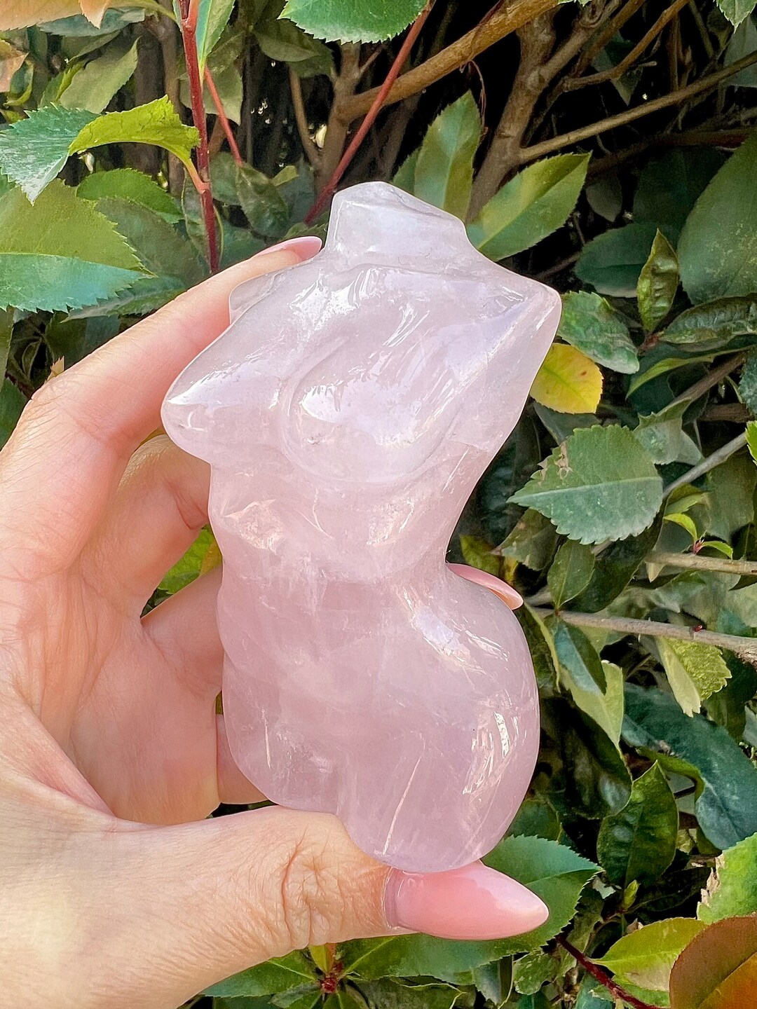 Rose Quartz Woman Female Goddess Figure Carving Sculpture - Etsy