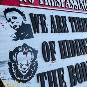 Front Door Decor Horror Sign Horror Door Hanger No Tresspassing ...