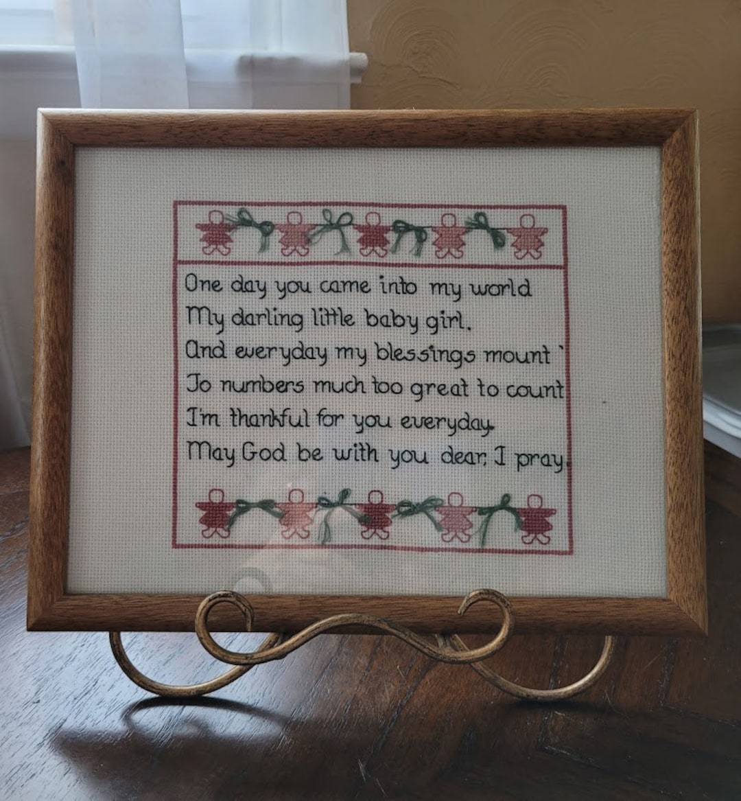 Cross Stitch Baby Girl Poem VBGCS-1 - Etsy