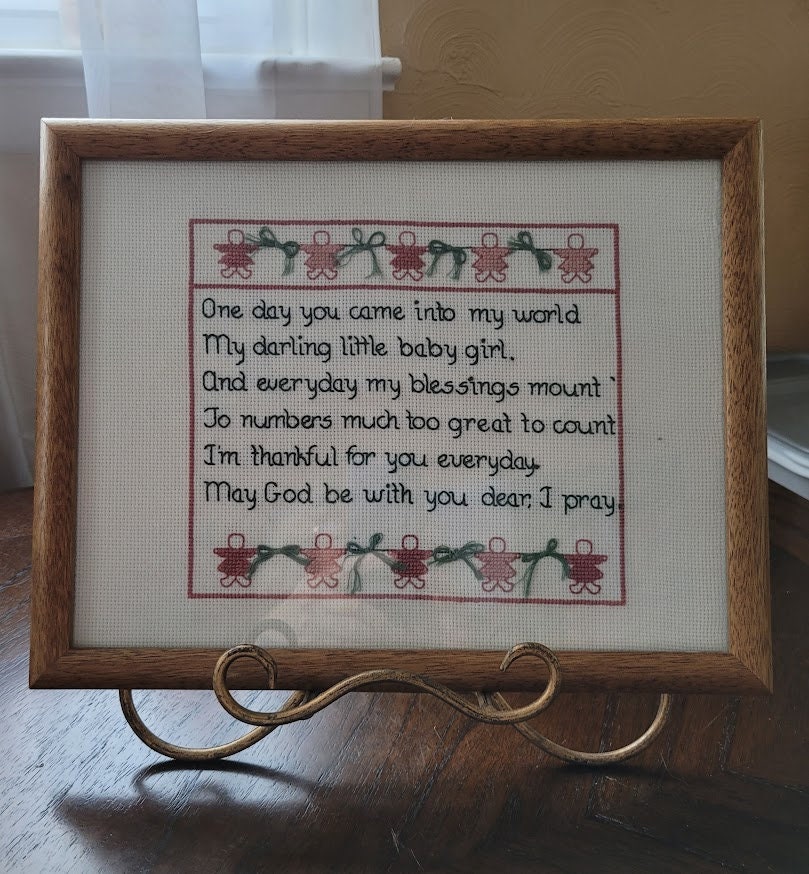Cross Stitch Baby Girl Poem VBGCS-1 - Etsy