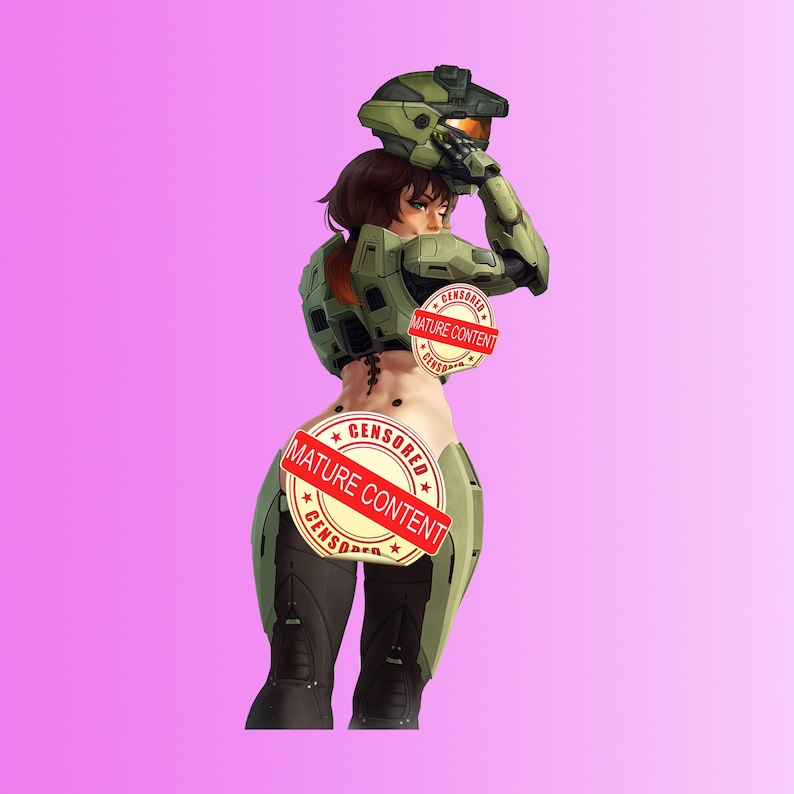 Master Chief Mature Content Sexy Sticker Waifu NSFW - Etsy