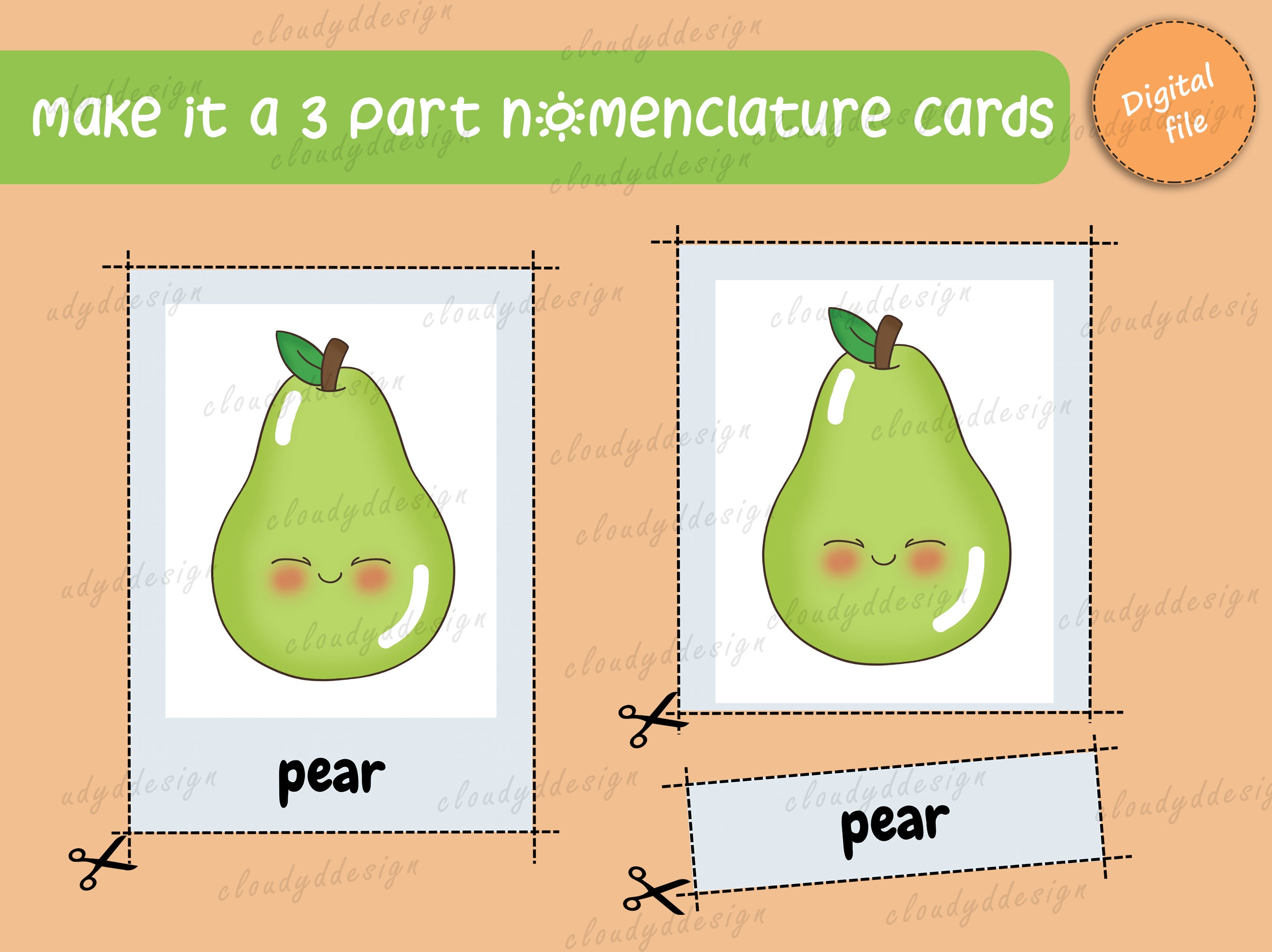 18 Printable FRUITS Flash Cards for Kids, Educational Toy for Toddlers ...