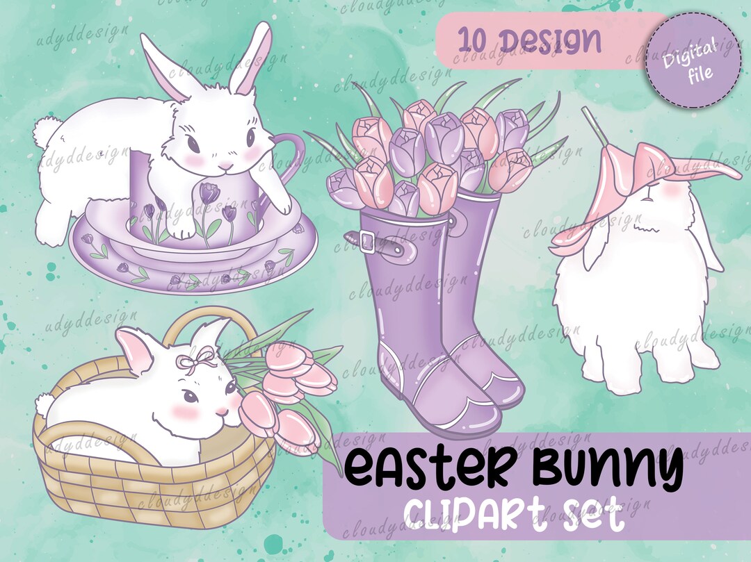 Easter Clipart Set ,PNG , COMMERCIAL USE, Hand Drawn Digital Clipart ...