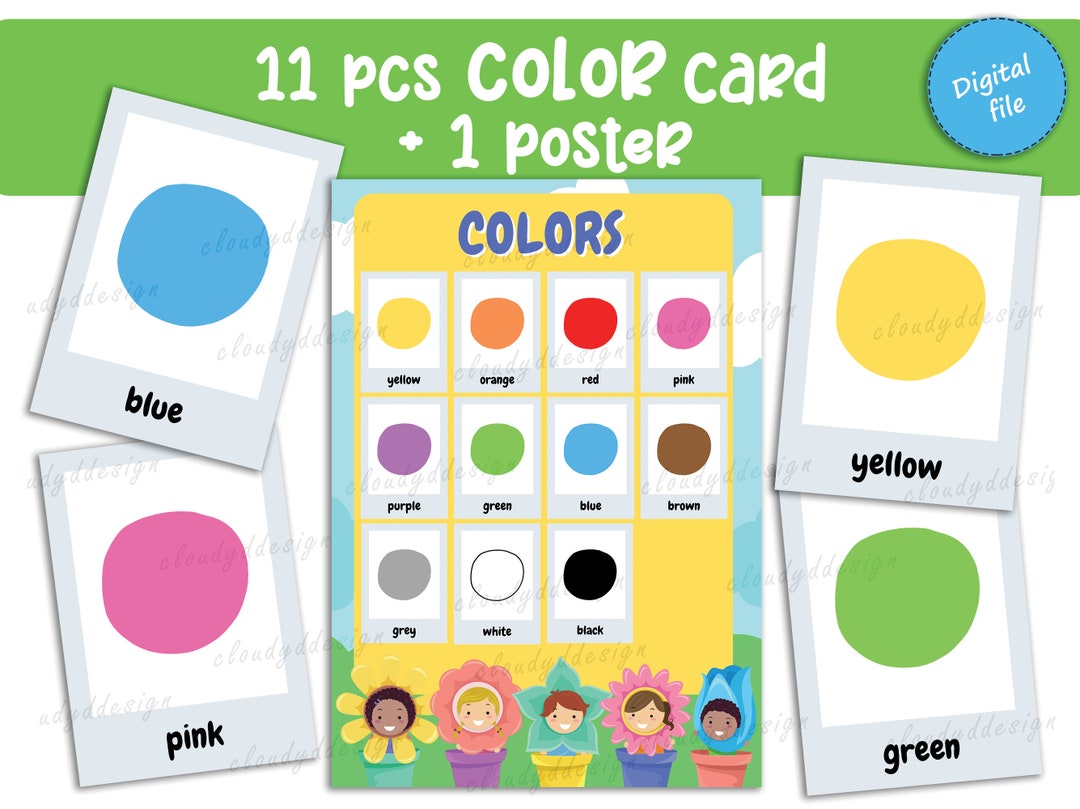 11 Printable COLORS Flashcards for Kids, Educational Toy for Toddlers ...
