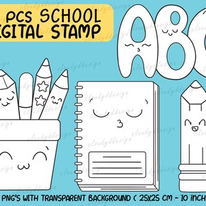 Kawaii School Supplies Clipart ,PNG, School Doodle Clipart , Back to ...