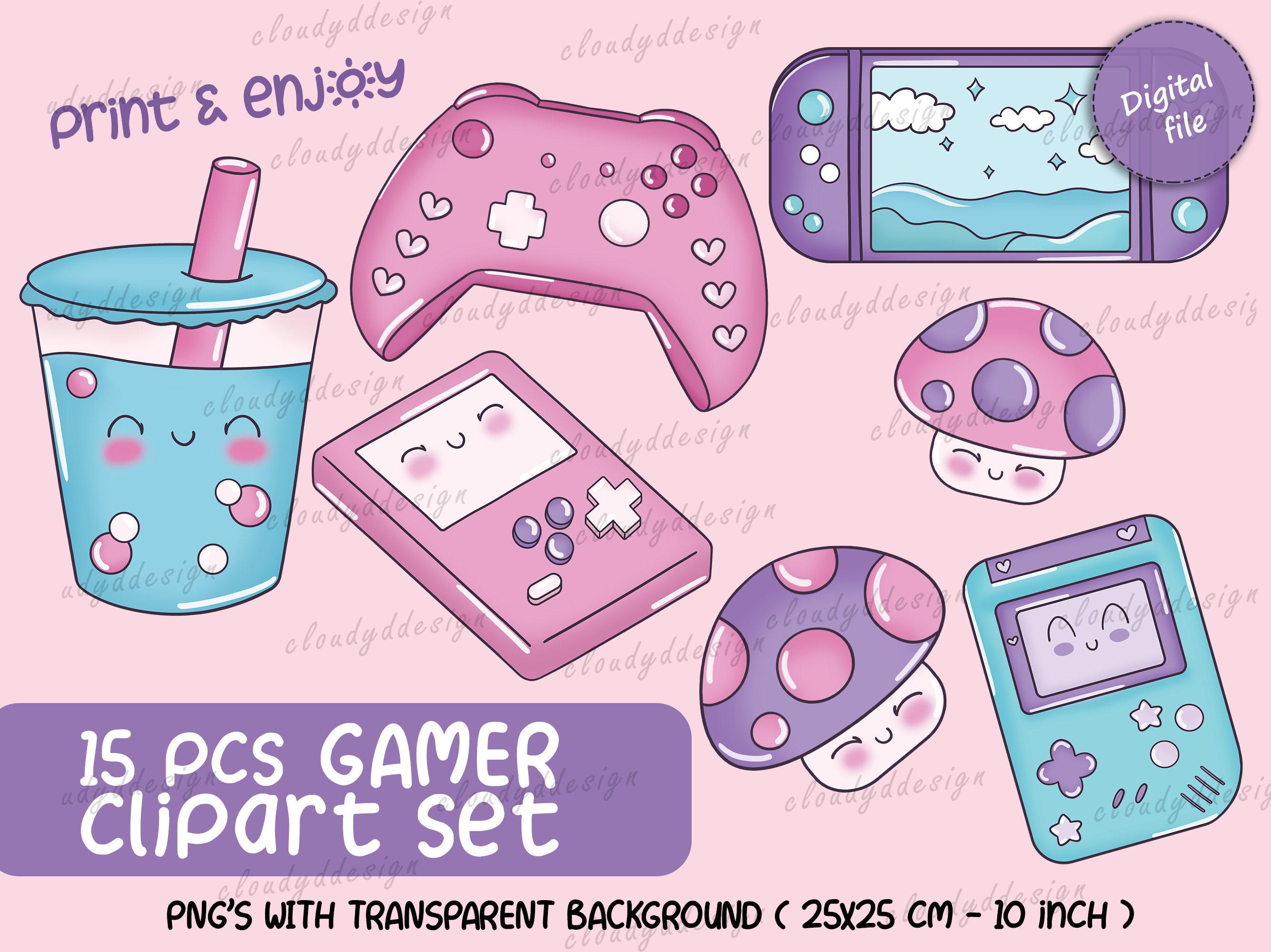 Cute Gamer Clipart ,PNG , Gamer Sublimation , Gamer Shirt Design ...