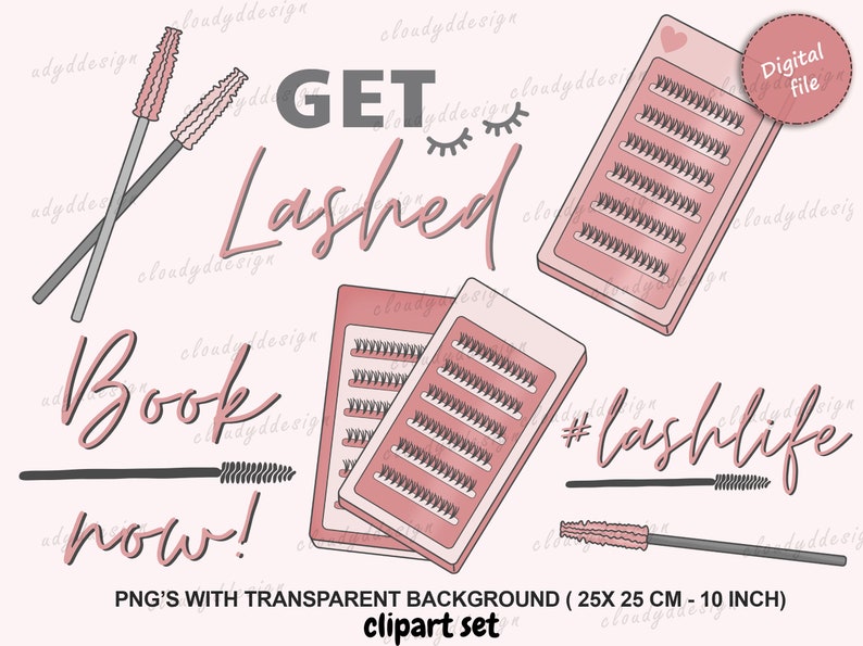 Lash Tech Clipart, PNG ,instagram Template COMMERCIAL USE ,lash ...