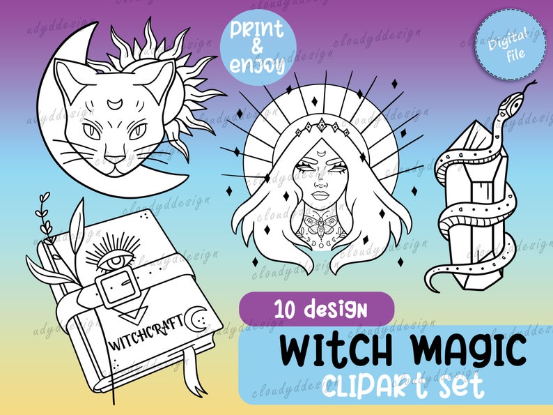 Dark Witch Clipart , Witch Clip Art PNG, Magic Clip Art, Mystical ...