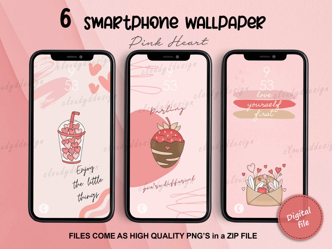 Pink Aesthetic Phone Wallpaper, Digital Download, Phone Background ...