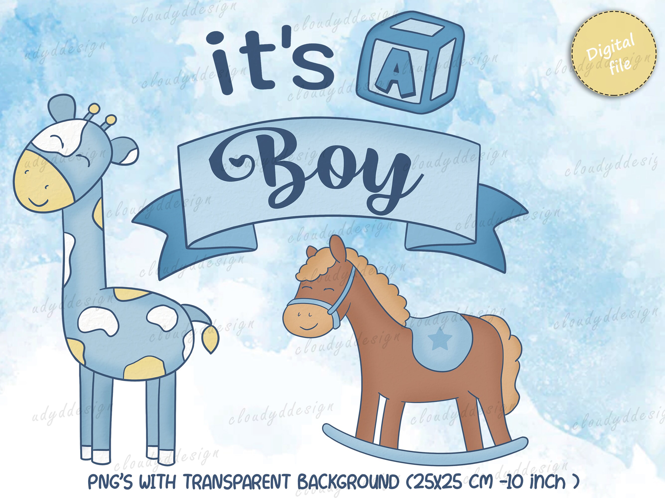 Baby Boy Clipart, PNG ,COMMERCIAL USE, Its a Boy, Baby Shower, Baby Boy ...