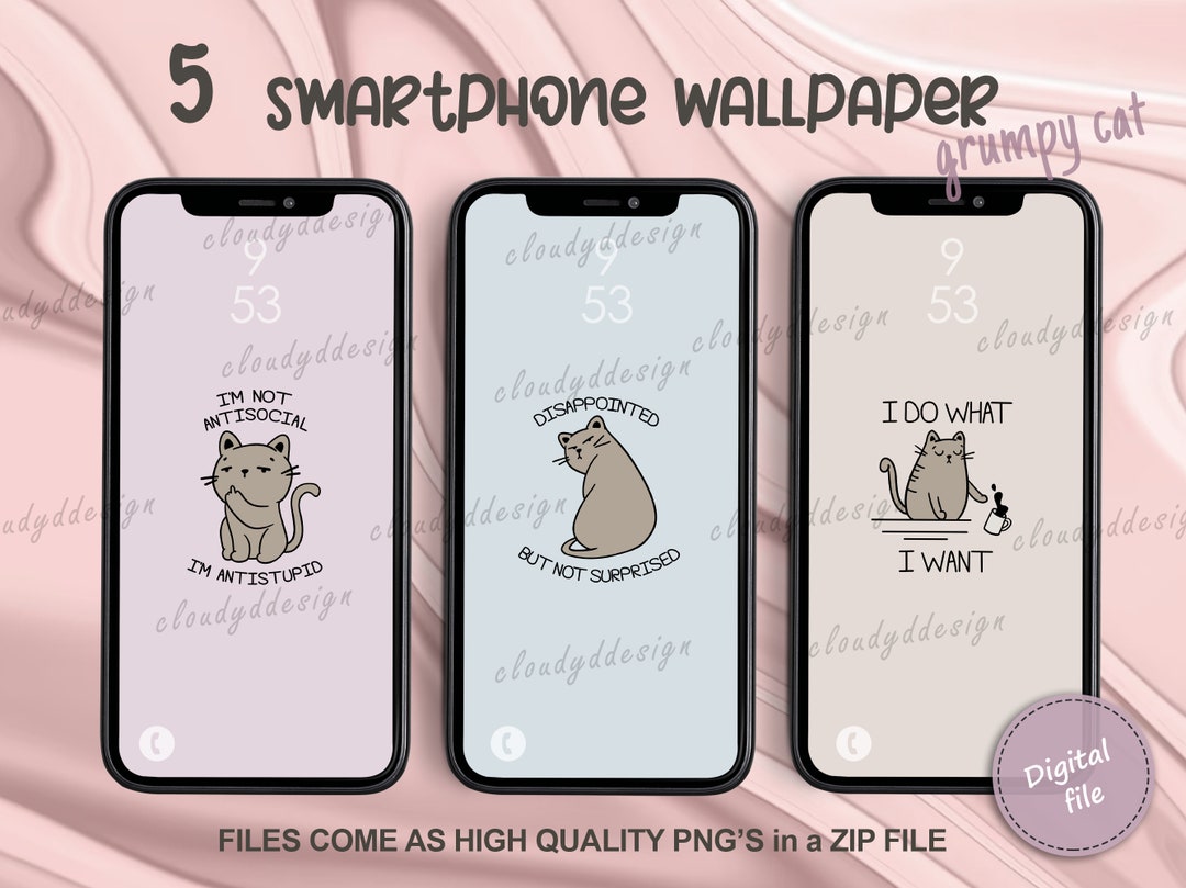 Grumpy Cat, Wallpapers Digital Download, Phone Background , Aesthetic ...