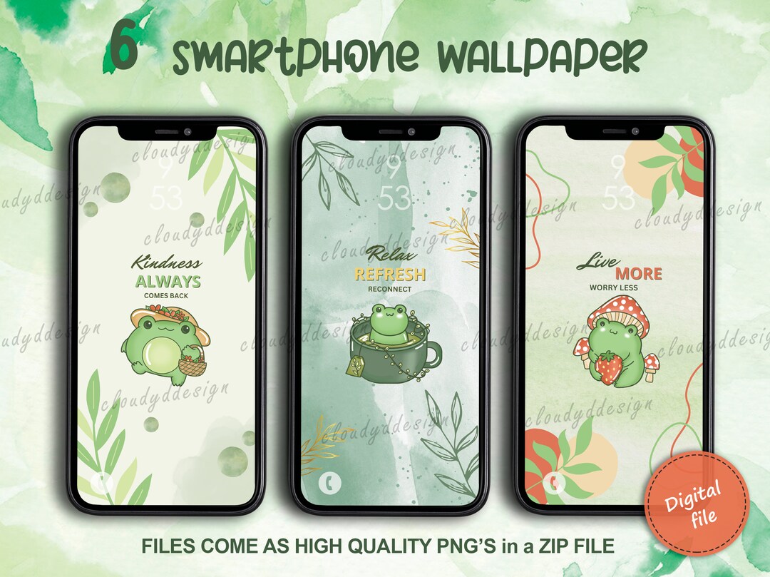 Cute Frogs, Wallpapers Digital Download, Phone Background , Aesthetic ...
