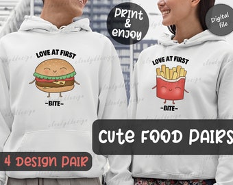 Valentine's Day Food Pairs Clipart Kawaii Food Pairs - Etsy Canada
