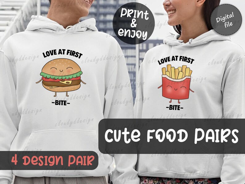 Valentine's Day Food Pairs Clip Art PNG COMMERCIAL USE - Etsy