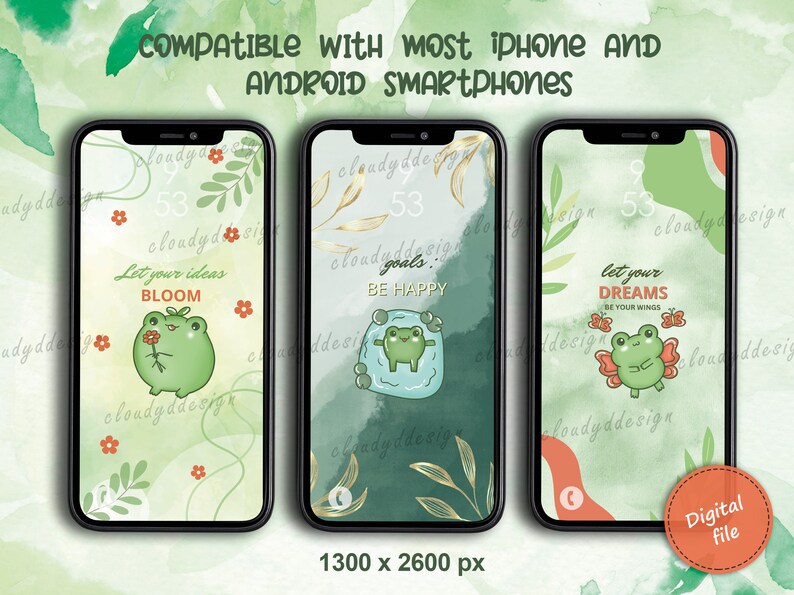 Cute Frogs, Wallpapers Digital Download, Phone Background , Aesthetic ...