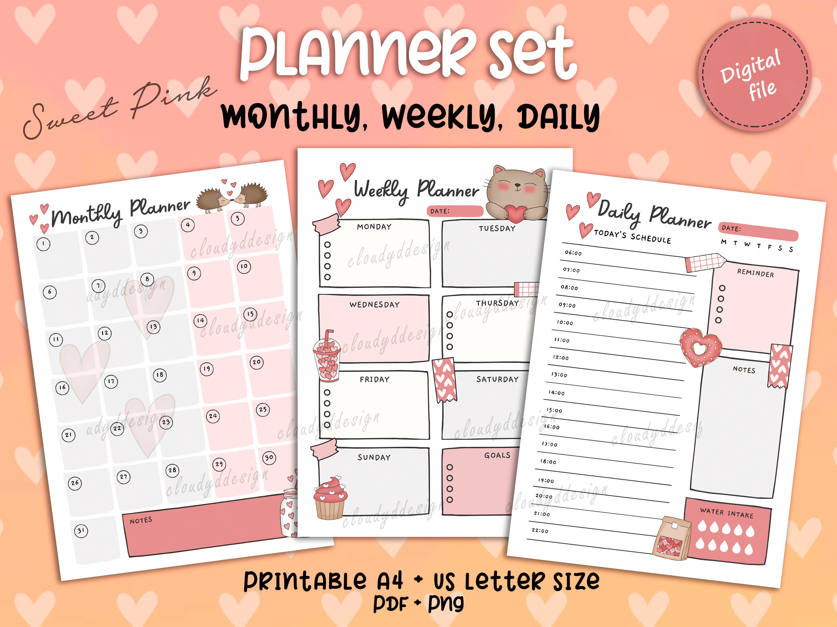 Cute Monthly Planner Template